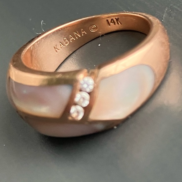 Kabana | Jewelry | Kabana 4k Rose Gold Diamond Mother Of Pearl Ring 675 ...